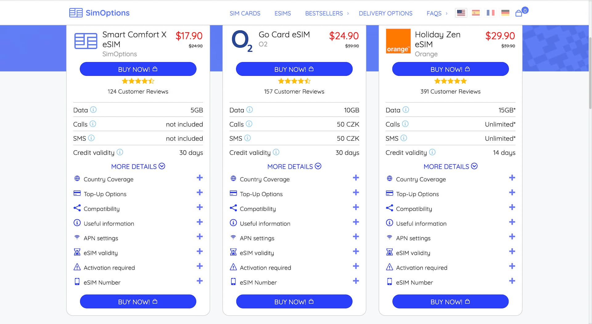 How to buy eSIM from SimOptions